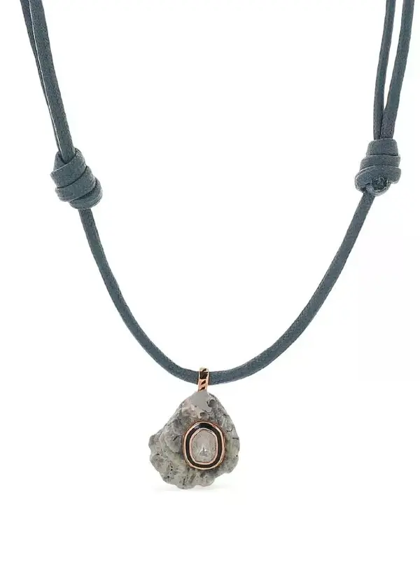 DEZSO Diamond And Natural Shell Pendant Necklace