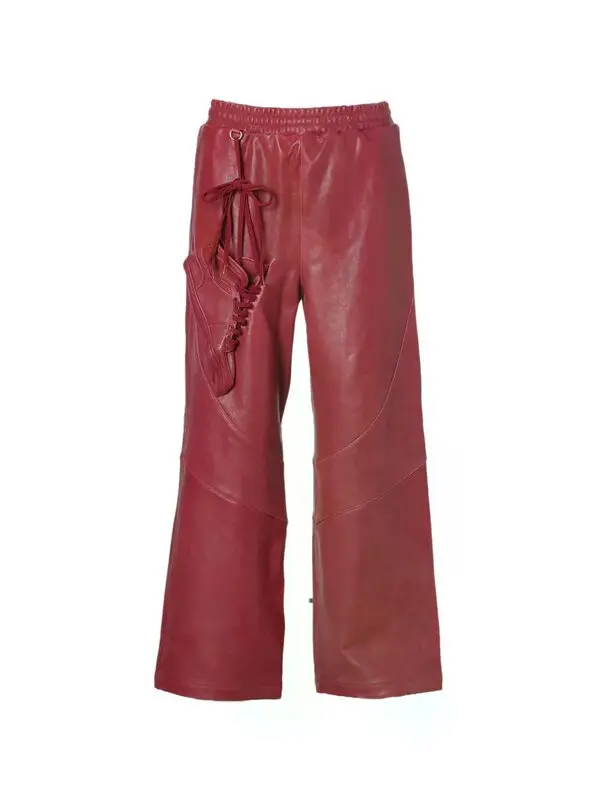 DOUBLET Basketball Shoe Pocket Leather Trousers - Red
