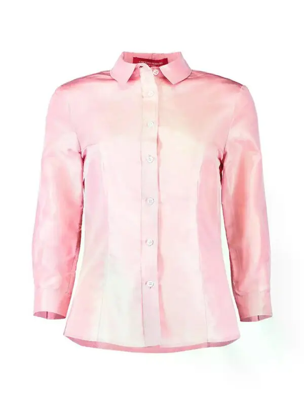 Carolina Herrera Taffeta Collared Shirt - Pink