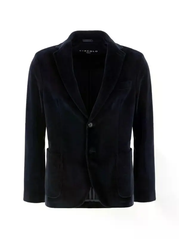 CIRCOLO 1901 Velvet Single-breasted Blazer - Blue