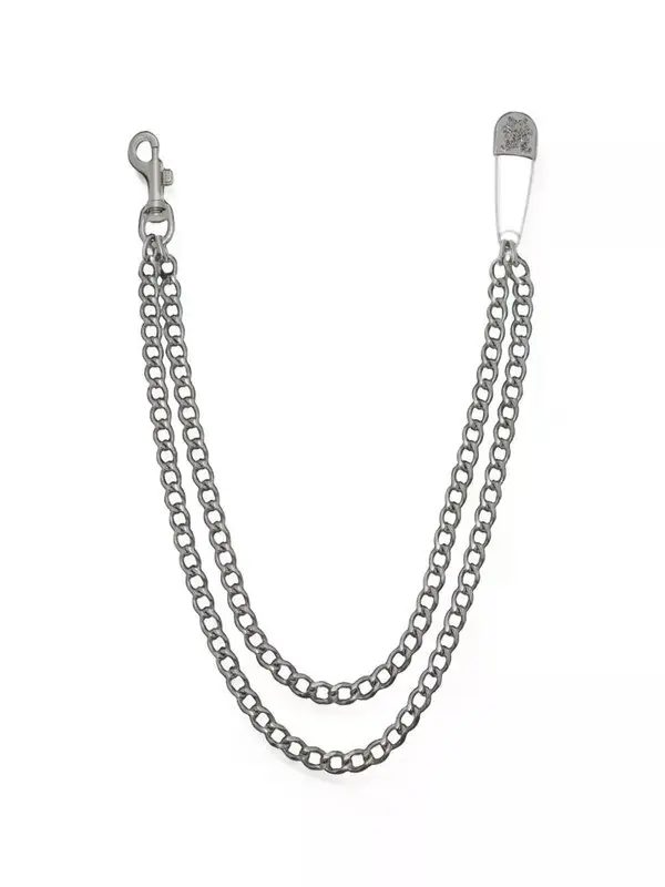 KAMIYA Safety-pin Curb-link Wallet Chain - Silver