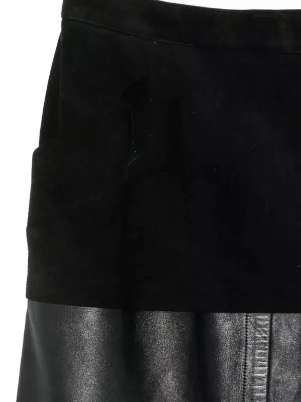 Saint Laurent 1980s Panelled Leather Midi Skirt