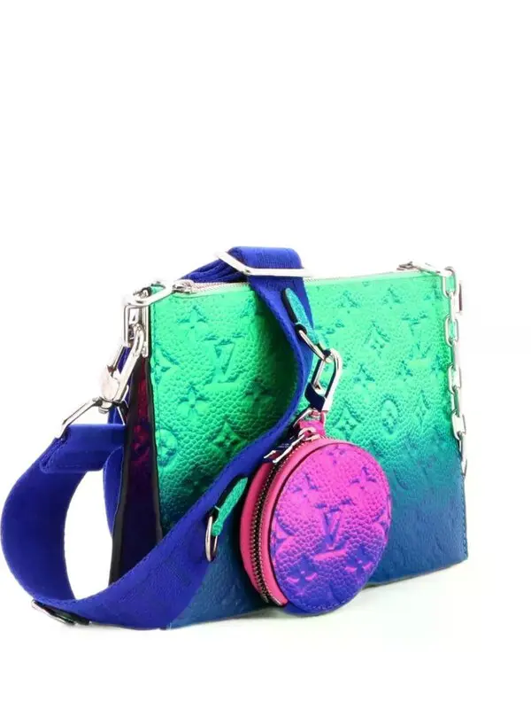 LOUIS VUITTON Trio Pouch Messenger Bag Limited Edition Illusion Monogram Taurillon Leather Crossbody Bag - Green