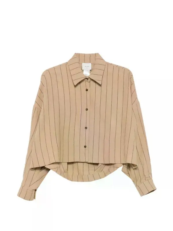 ALYSI Pinstripe-pattern Cropped Shirt - Neutrals