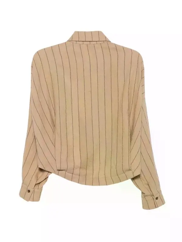 ALYSI Pinstripe-pattern Cropped Shirt