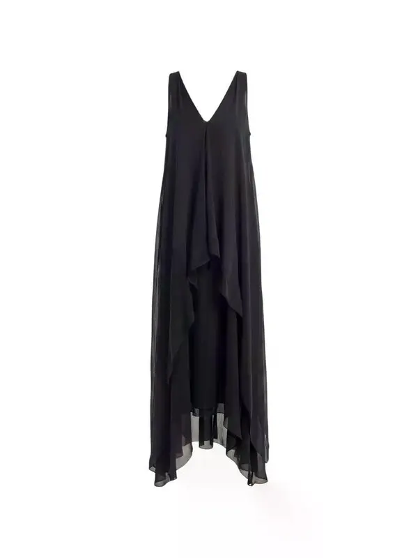 IRINA SCHROTTER Lyko Layered Asymmetric Maxi Dress - Black