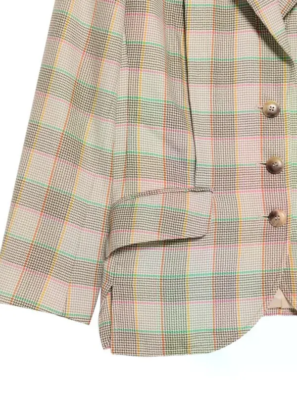 Valentino Garavani 1980s Check-pattern Wool Single-breasted Jacket - Neutrals