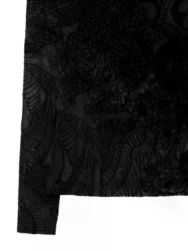 Just Cavalli Devoré Animal-pattern T-shirt