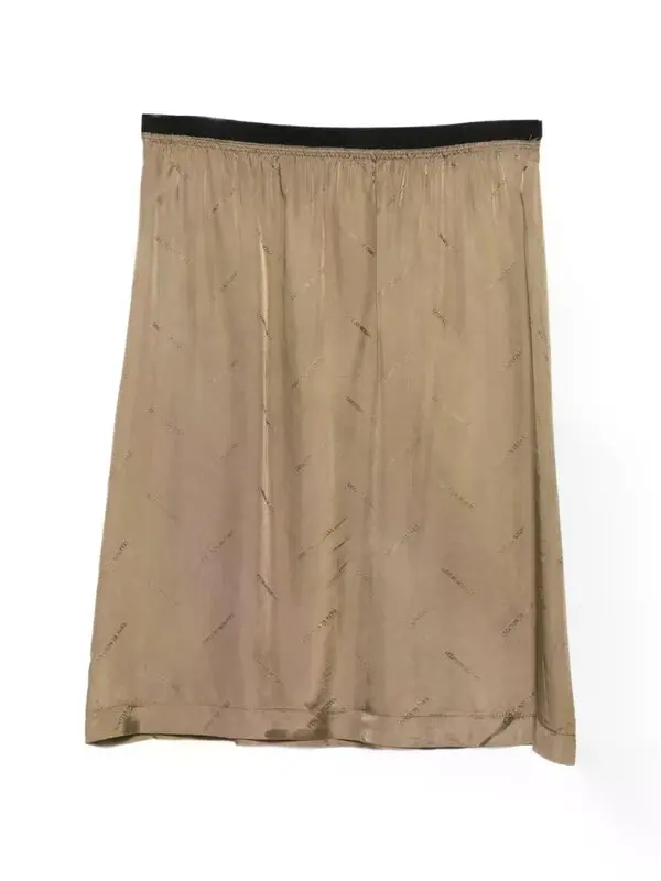 MAISON MARGIELA Logo Pattern Midi Skirt - Brown