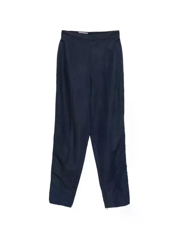 Versace 1980s Lace-trim Trousers - Blue