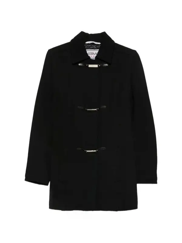Versace 1990s Toggle-fastening Coat - Black