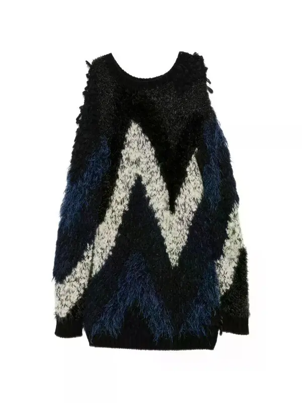 JUNYA WATANABE COMME DES GARCONS 2000s Chevron Knit Mini Dress