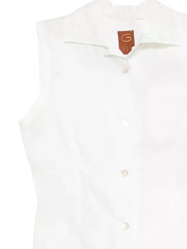 ROMEO GIGLI 2000s Sleeveless Embroidered Shirt