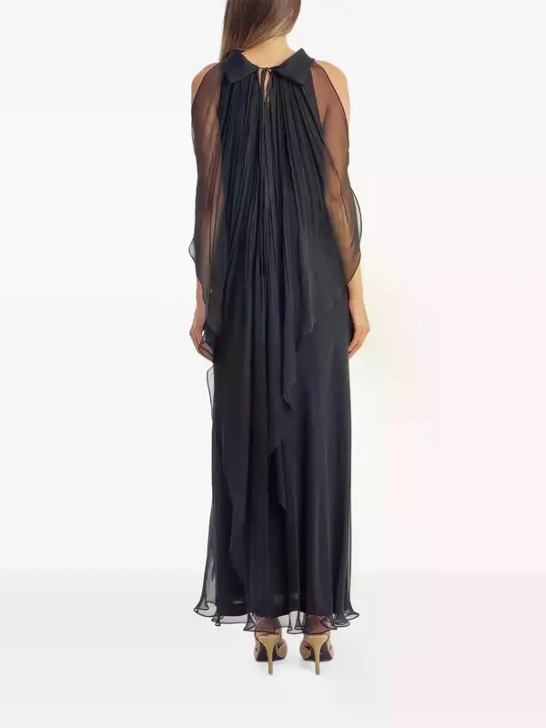 IRINA SCHROTTER Farah Pleated Silk Maxi Dress