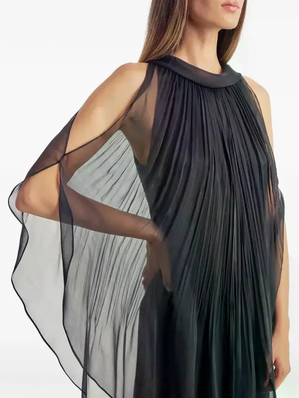 IRINA SCHROTTER Farah Pleated Silk Maxi Dress