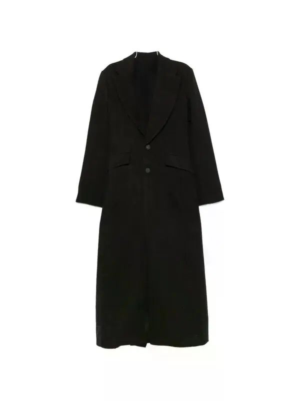 QUETSCHE Pleated-back Herringbone-pattern Coat - Brown