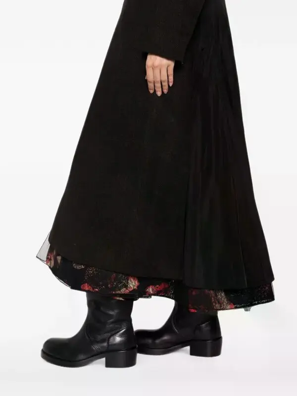 QUETSCHE Pleated-back Herringbone-pattern Coat