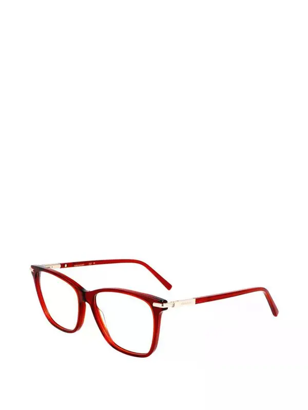 FERRAGAMO Square Frame Eyeglasses - Red