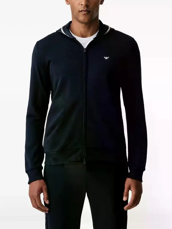 Emporio Armani Ea7 Zip-up Hoodie - Blue