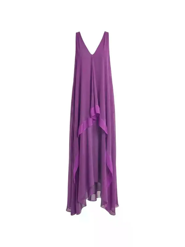 IRINA SCHROTTER Liko Layered Handkerchief-hem Maxi Dress - Purple