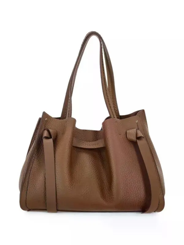VISONA` Large Vittoria Leather Knotted Tote Bag