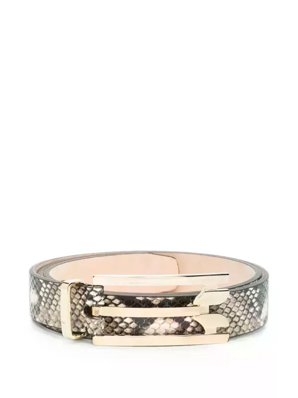 Victoria Beckham Dorian Snake-effect Leather Belt