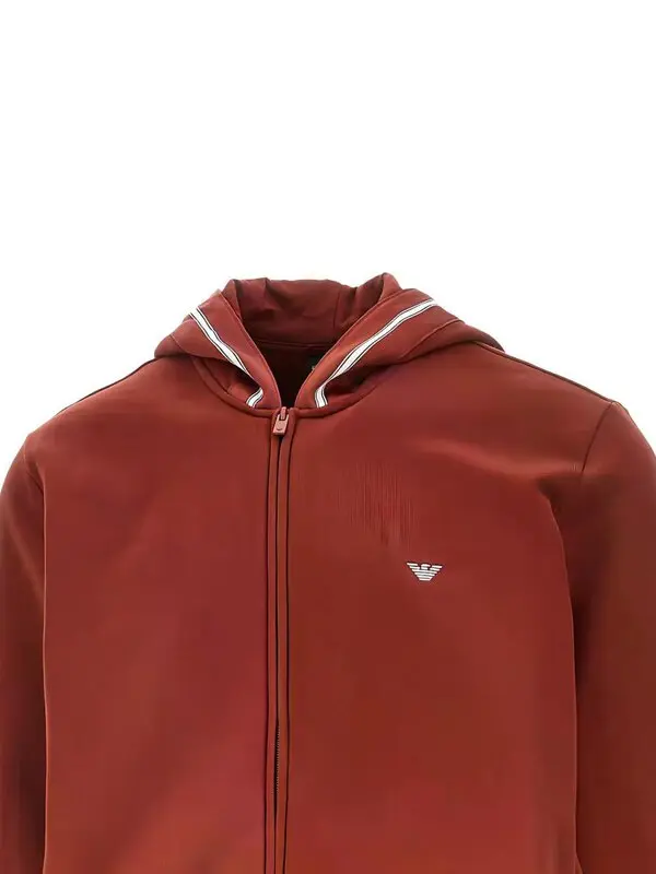 EA7 Zip-up Logo-patch Hoodie