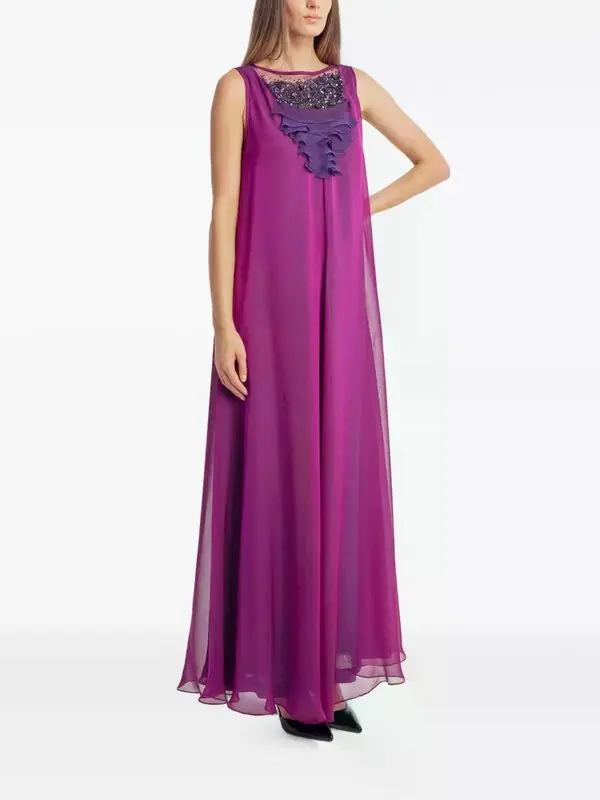 IRINA SCHROTTER Ruffled Sequin-embellished Maxi Dress