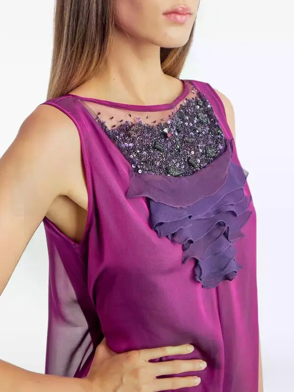 IRINA SCHROTTER Ruffled Sequin-embellished Maxi Dress