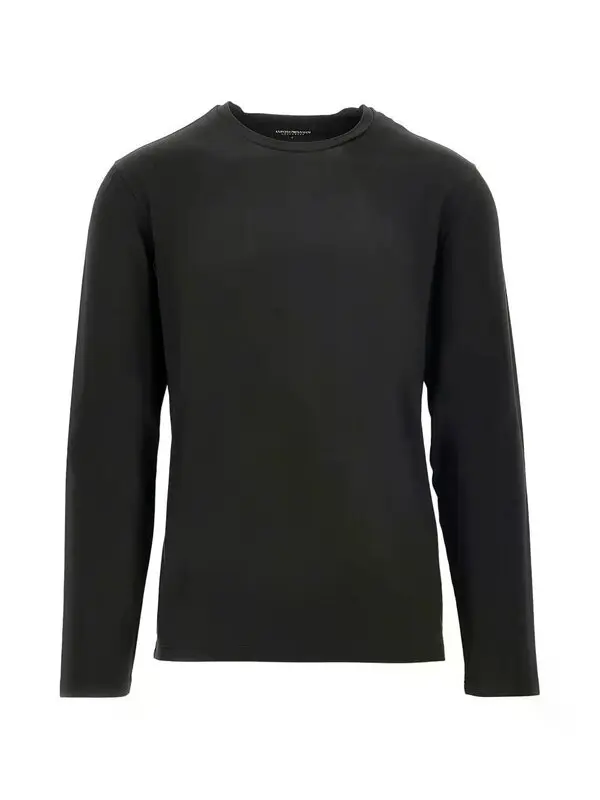 EA7 Logo-embroidered Long-sleeve T-shirt - Black