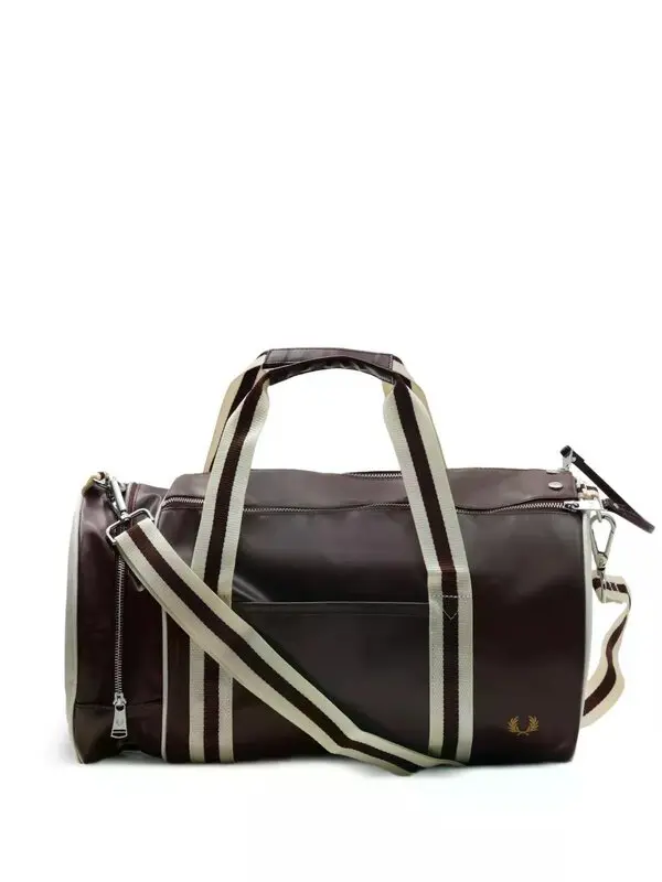 Fred Perry Logo Print Barrel Bag - Red