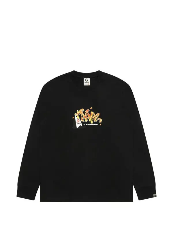 AAPE BY *A BATHING APE Graphic-print Long-sleeve T-shirt - Black