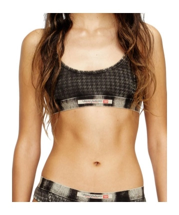 DIESEL® Logo Detail Denim Bra
