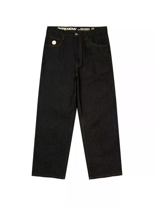AAPE BY *A BATHING APE Logo-patch Straight-leg Jeans - Blue