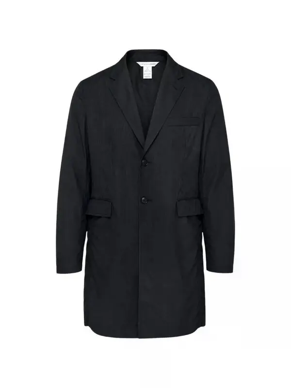 Comme Des Garçons Pinstripe-pattern Single-breasted Coat - Black