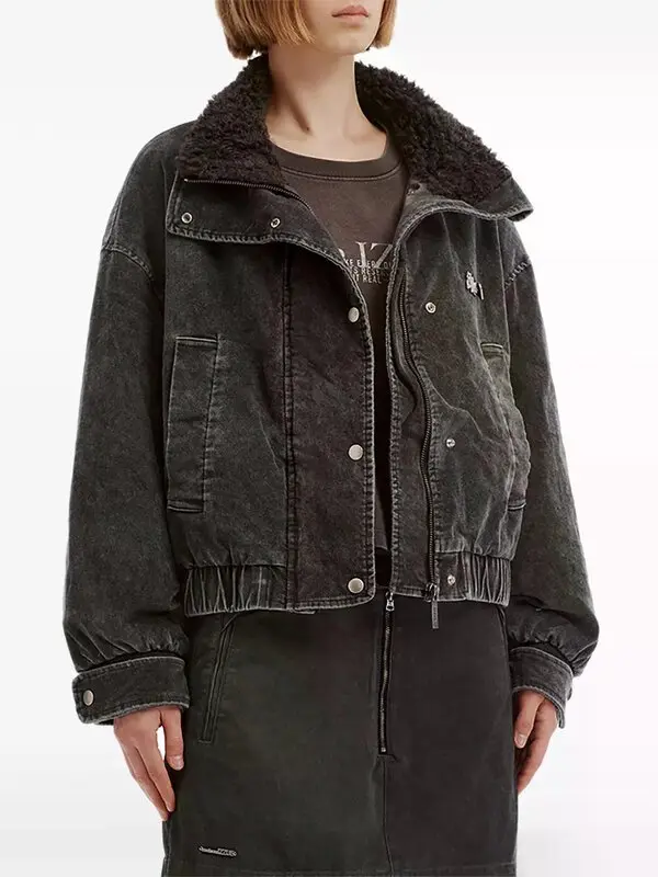 Izzue Faded Effect Shearling-trim Jacket