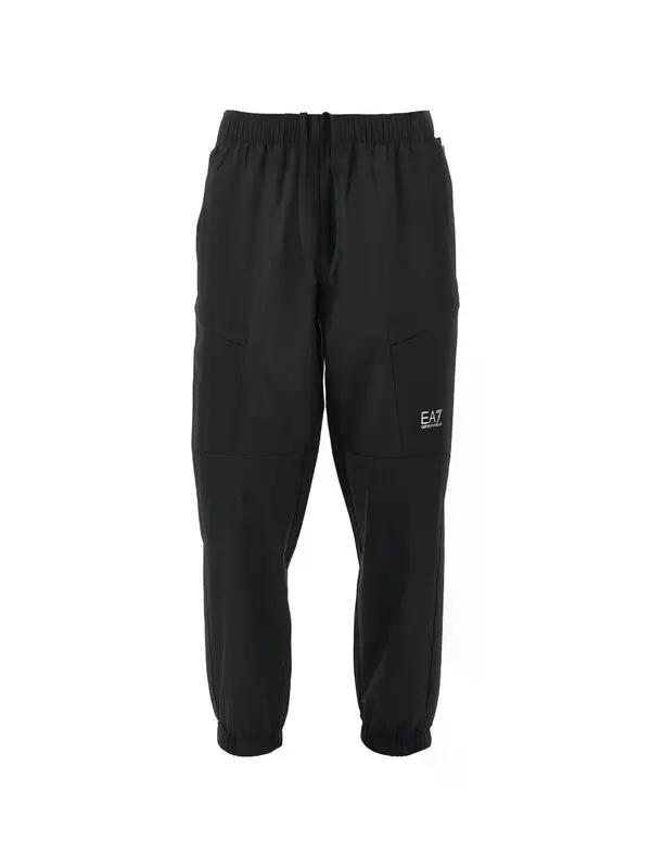 EA7 Logo-print Cargo Pants - Black