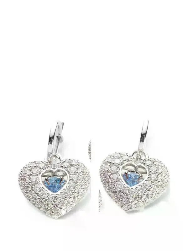SWAROVSKI Idyllia Heart Crystal Earrings - Silver