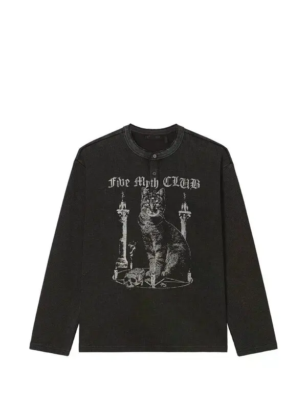 FIVE CM Graphic-print Waffle-knit T-shirt