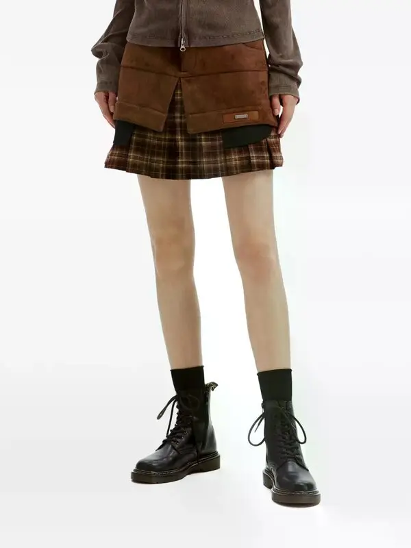 MUSIUM DIV. Layered Check-print Mini Shorts