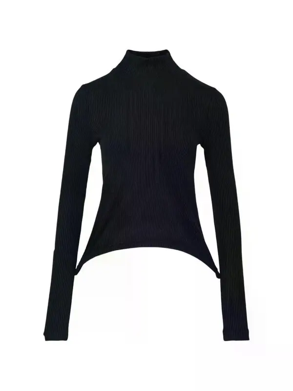 MELITTA BAUMEISTER Ribbed-knit Asymmetric Sweater - Black