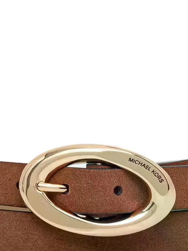 Michael Kors Suede Oval Buckle Belt - Brown
