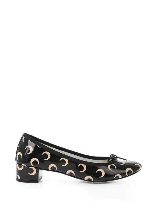MARINE SERRE X Repetto Camille Bow-detail Heeled Pumps - Black