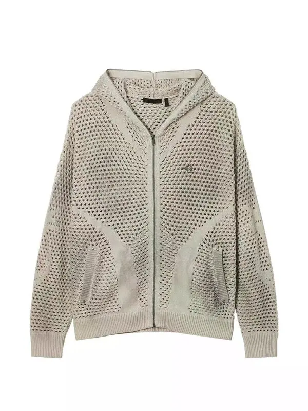 FIVE CM Open-knit Zip-up Hoodie