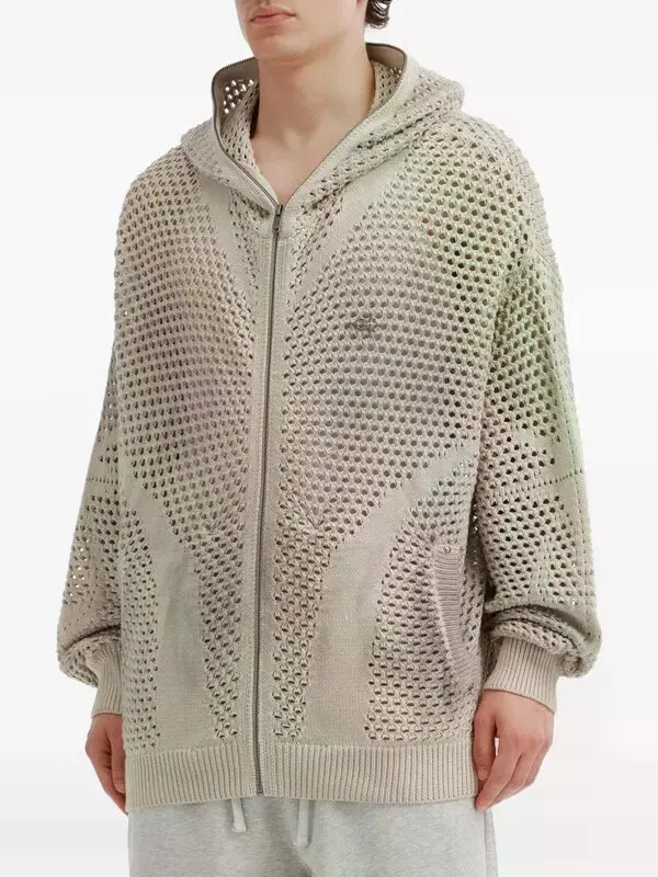 FIVE CM Open-knit Zip-up Hoodie