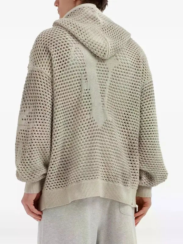 FIVE CM Open-knit Zip-up Hoodie