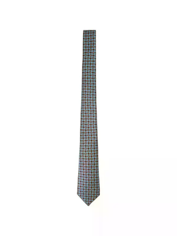 Kiton Geometric-print Silk Tie