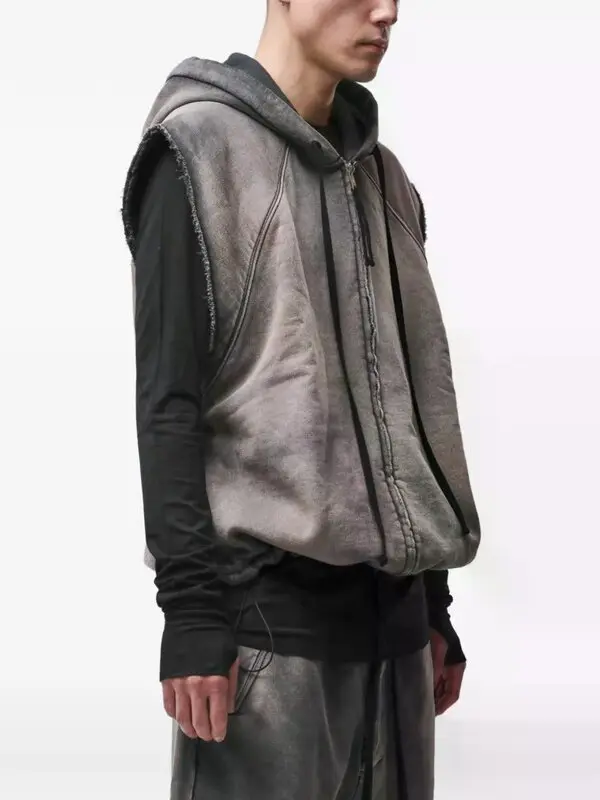 THOM KROM Stone-wash Hooded Vest
