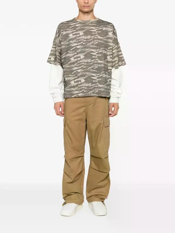 Rhude Camouflage-print Layered-sleeve T-shirt - Green