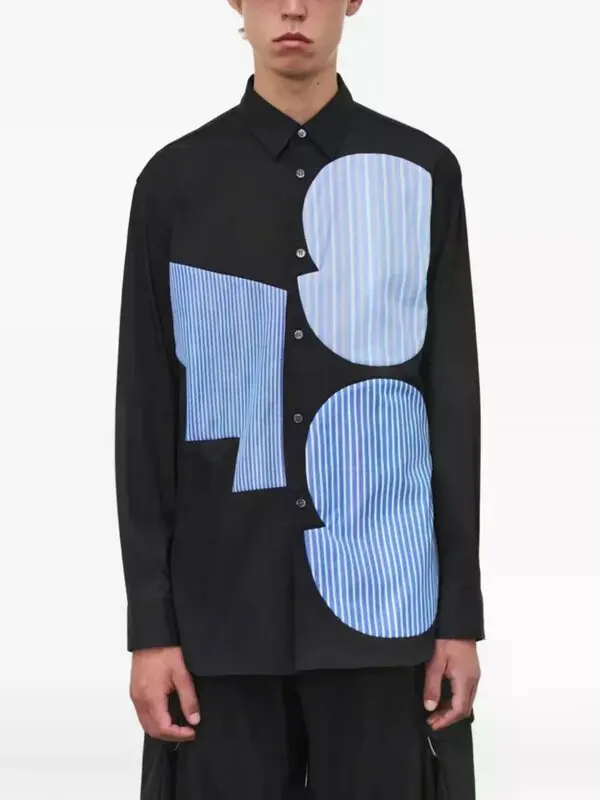 Comme Des Garçons Patchwork Striped-print Shirt